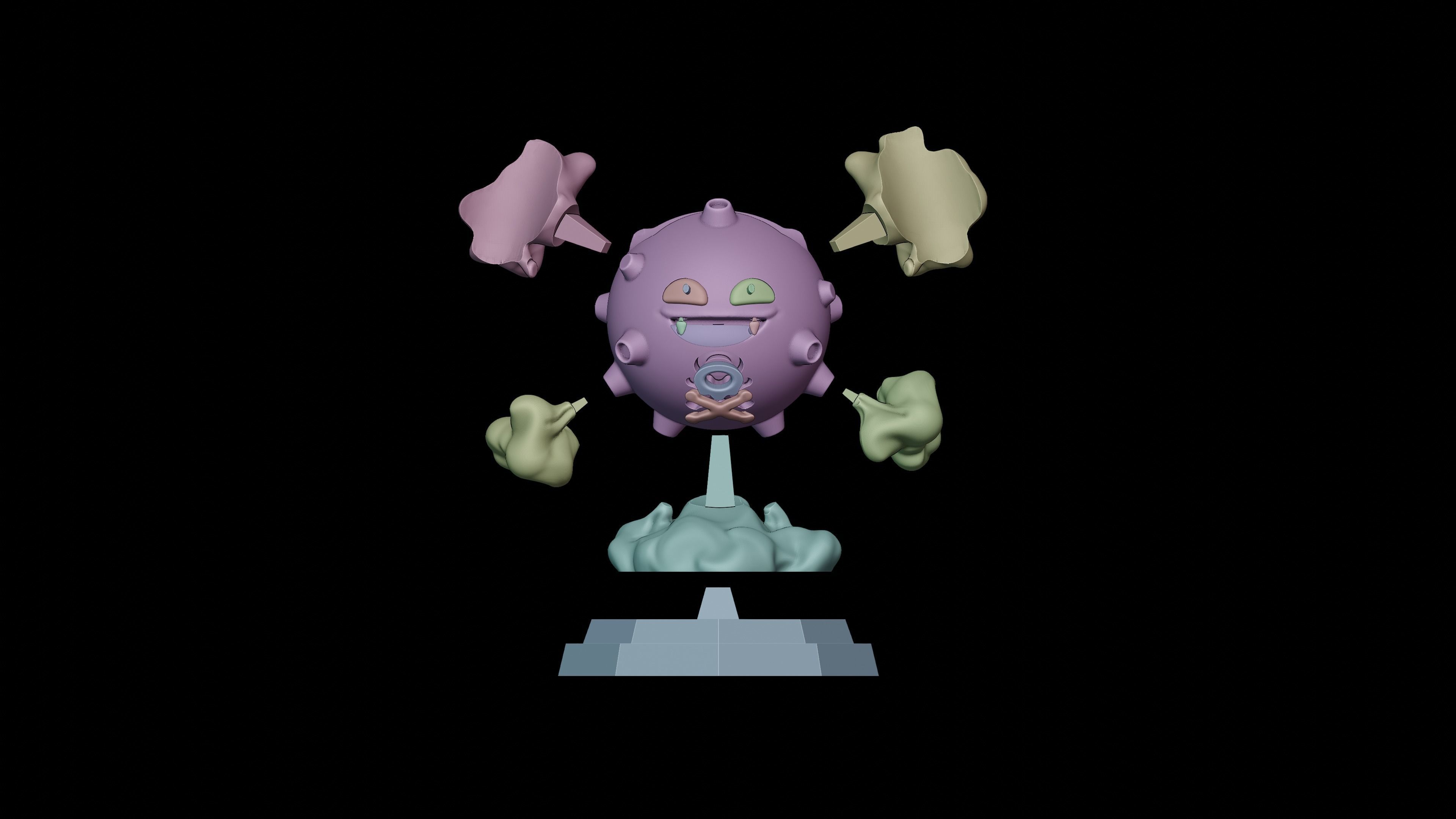 KOFFING JOYSTICK STAND - POKEMON 3D model 3D printable | CGTrader