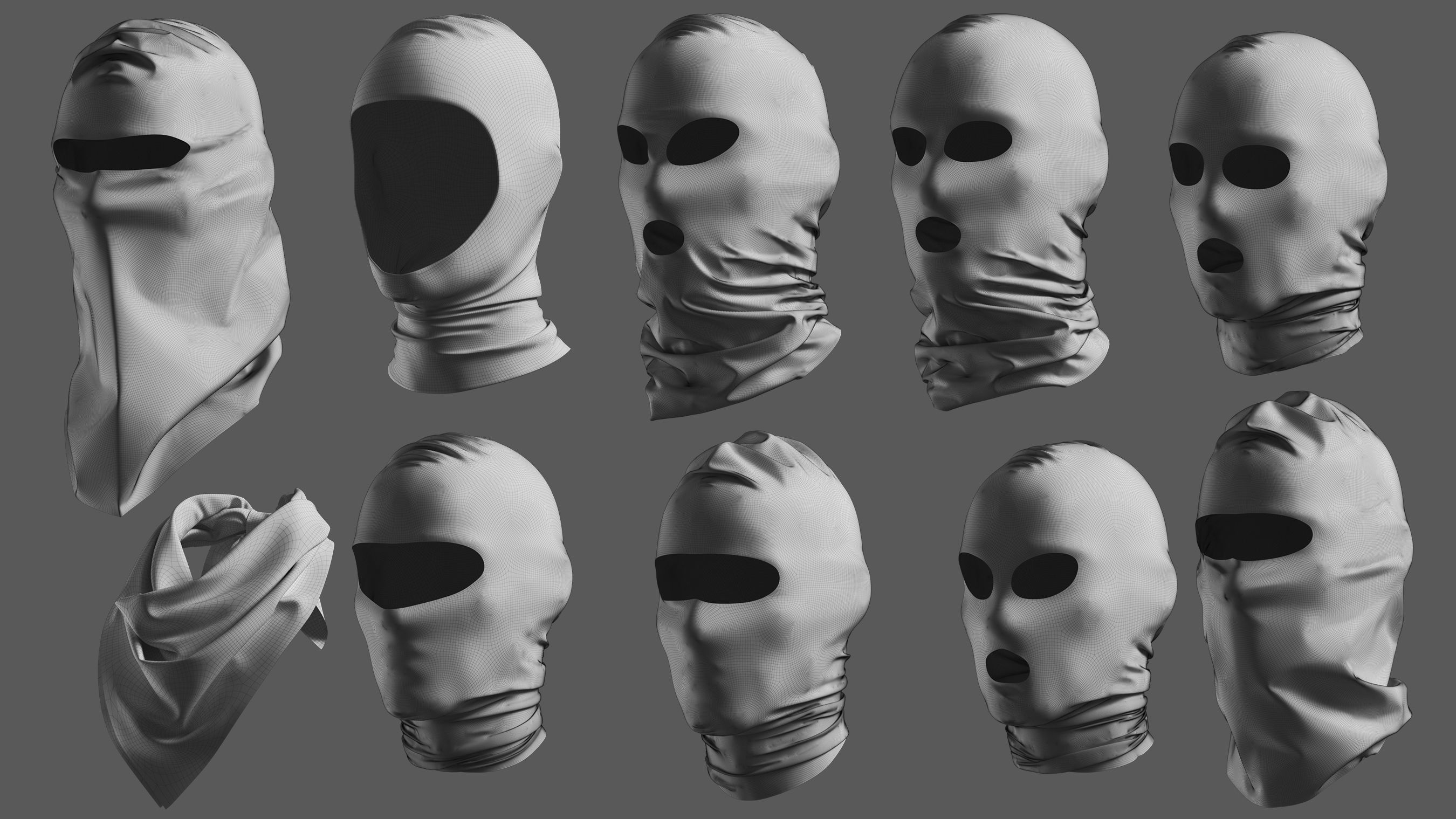 Basemesh Mask Bandama Headwear Collection 3D model | CGTrader