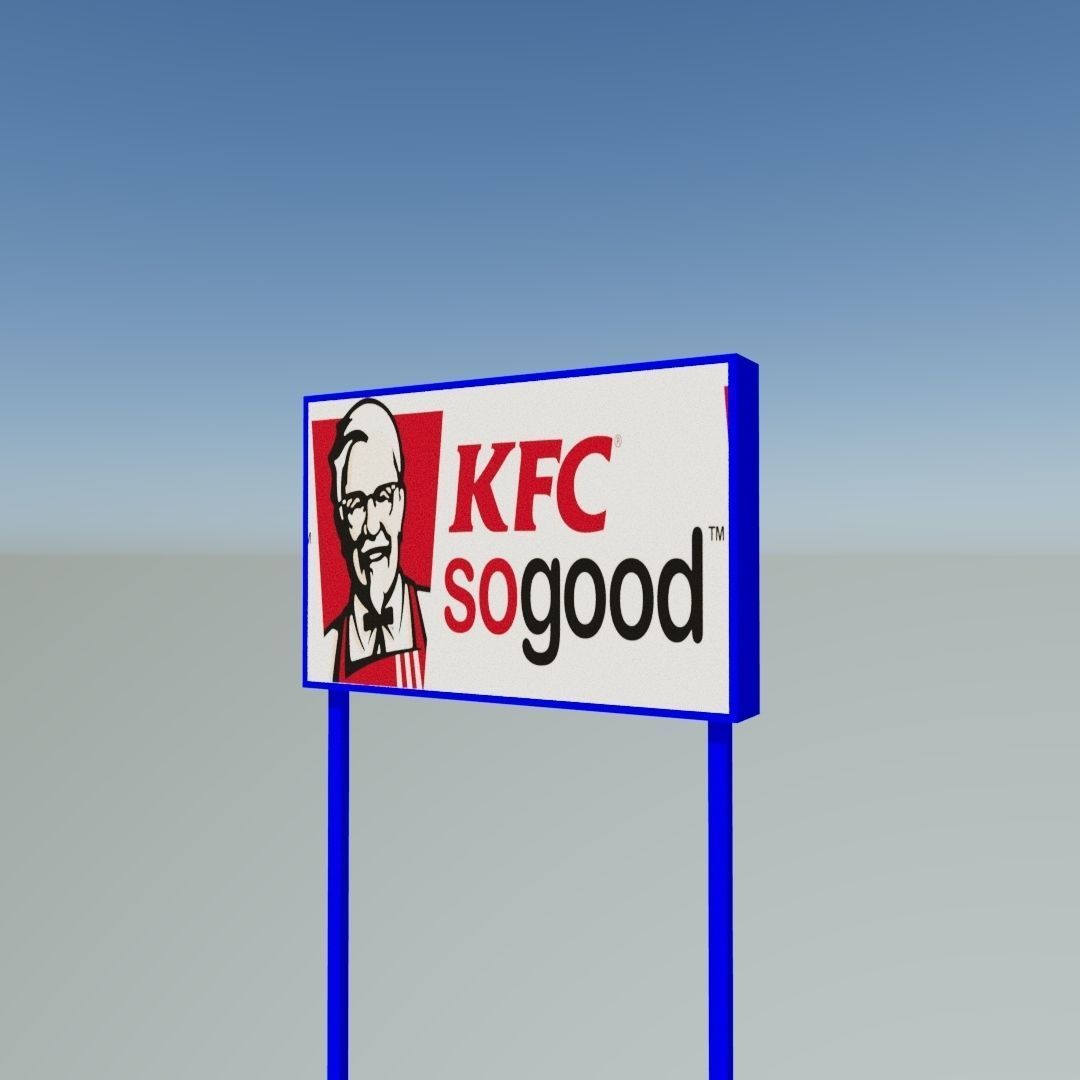 3D model KFC sign VR / AR / low-poly | CGTrader