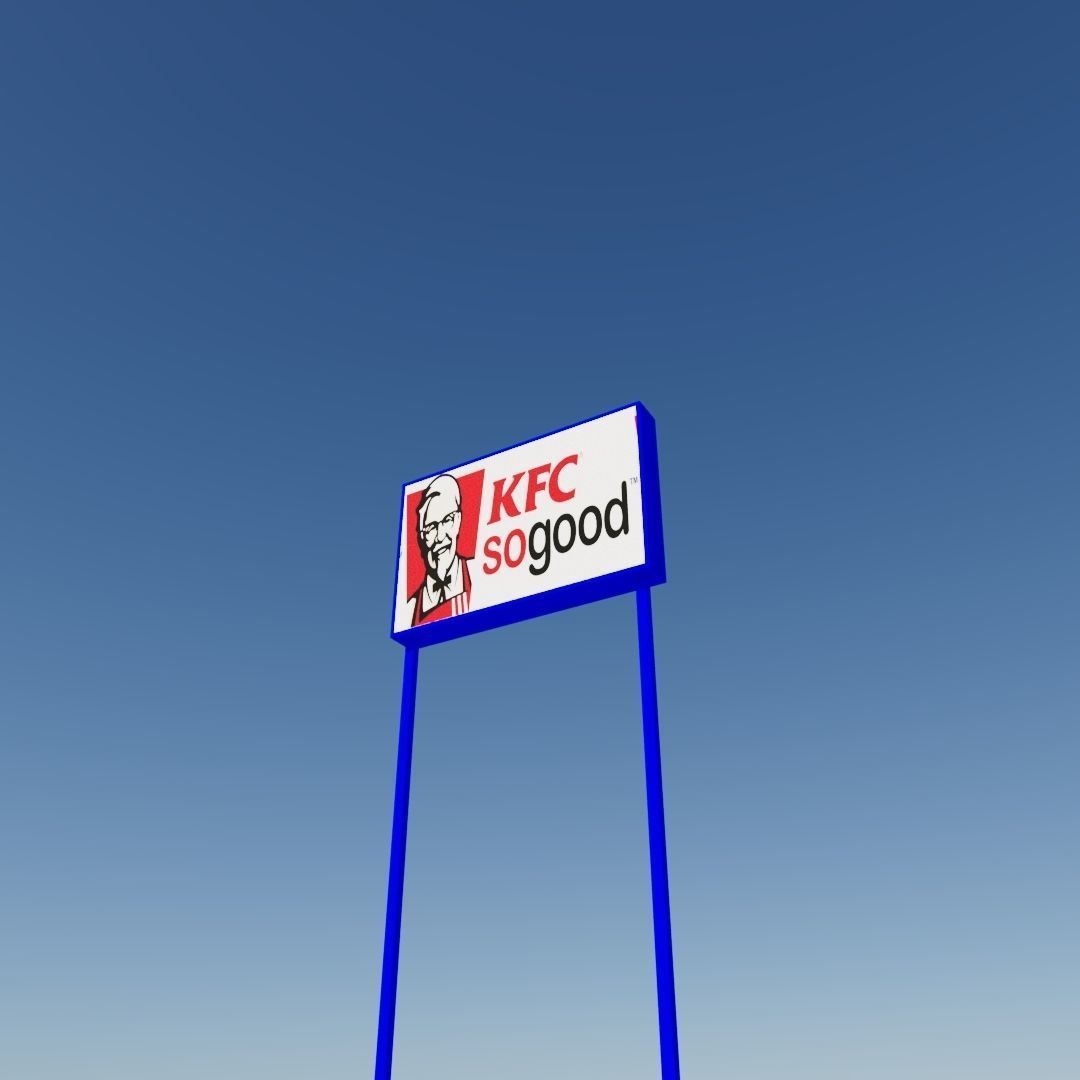 3D model KFC sign VR / AR / low-poly | CGTrader