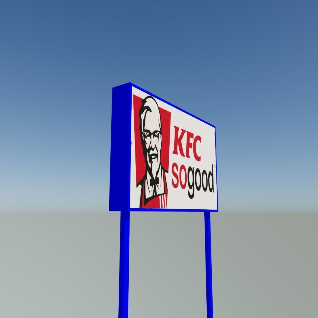 3D model KFC sign VR / AR / low-poly | CGTrader