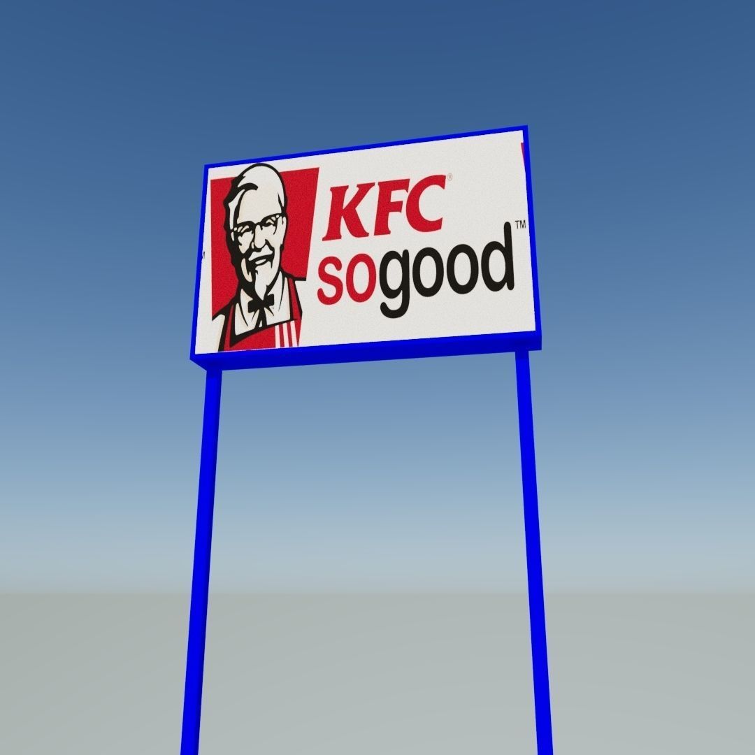 3D model KFC sign VR / AR / low-poly | CGTrader
