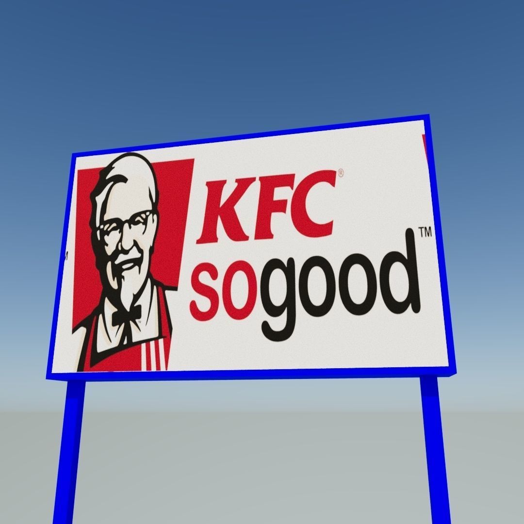 3D model KFC sign VR / AR / low-poly | CGTrader