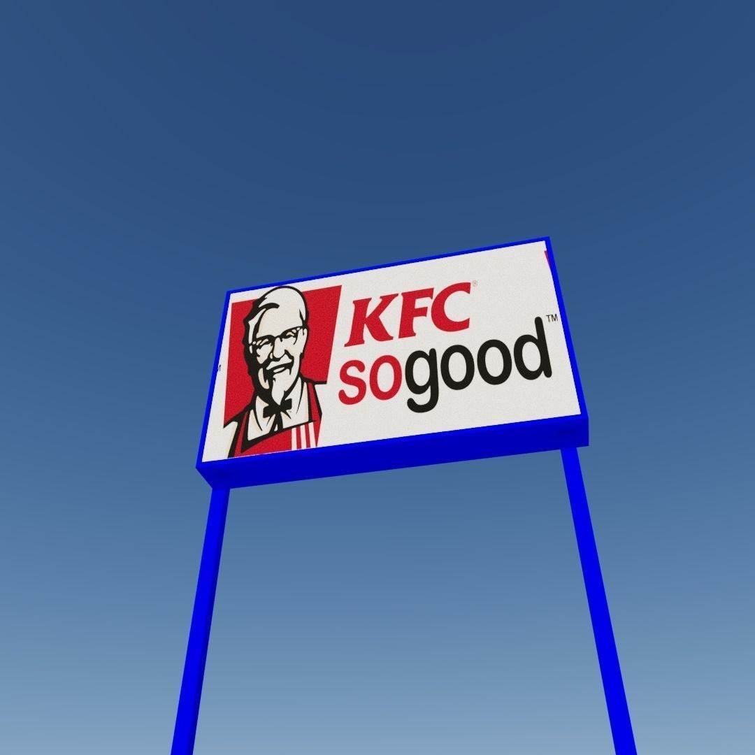 3D model KFC sign VR / AR / low-poly | CGTrader
