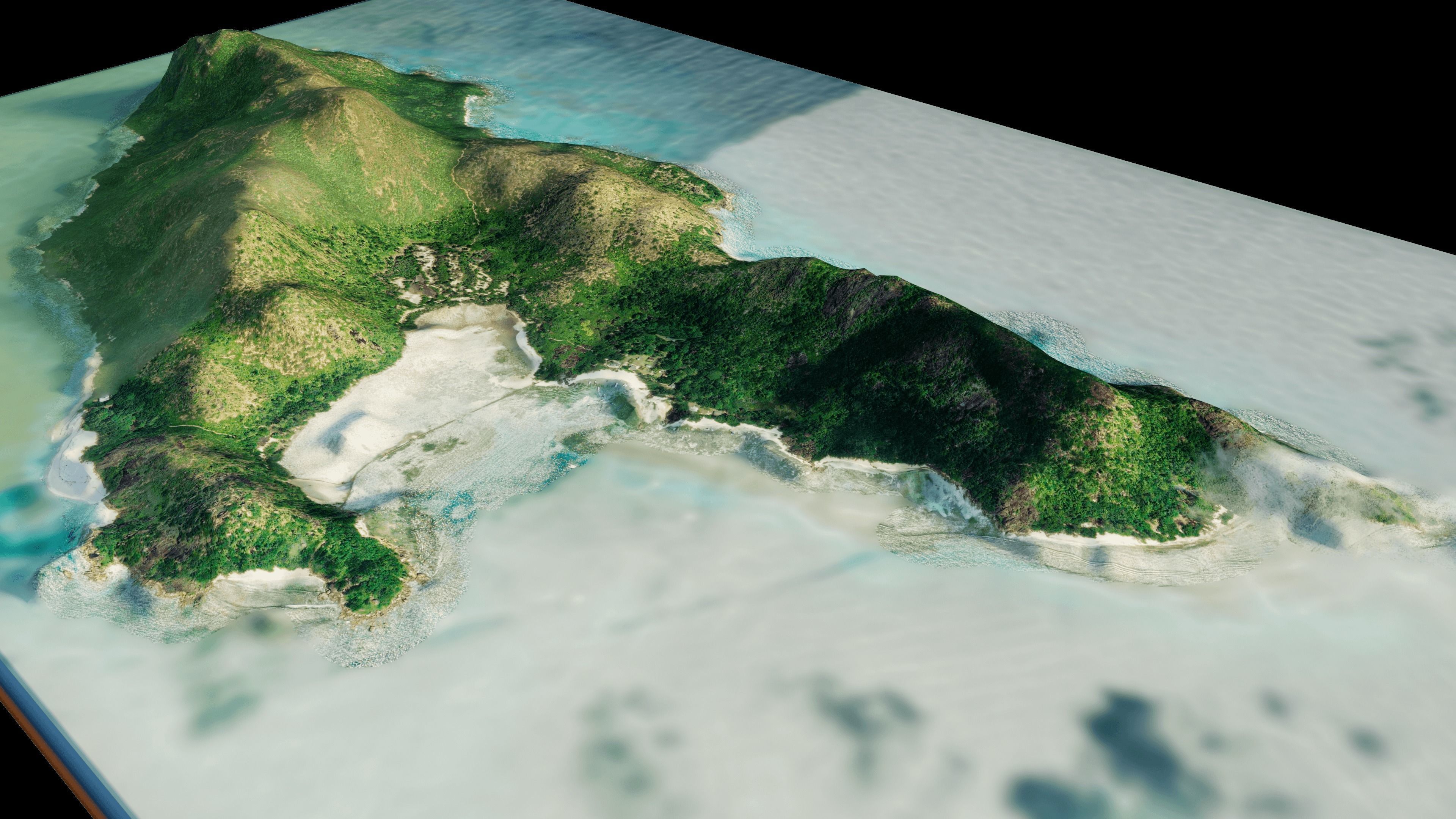 3D model Curieuse Island 3d model terrain VR / AR / low-poly | CGTrader