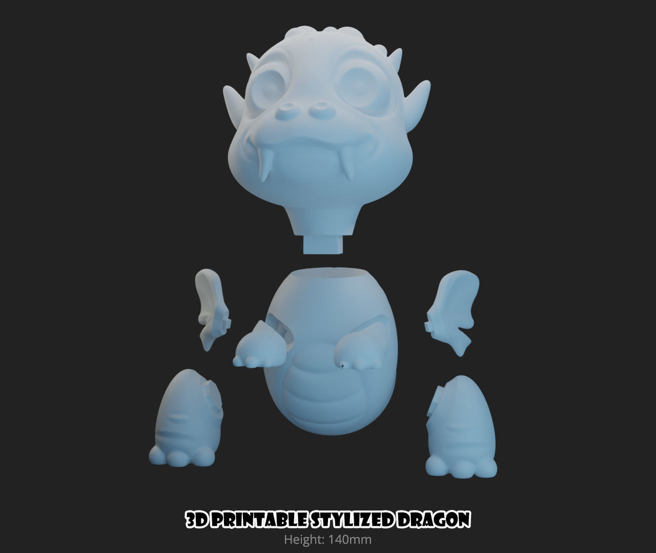 3D Printable Stylized Dragon free 3D model 3D printable | CGTrader