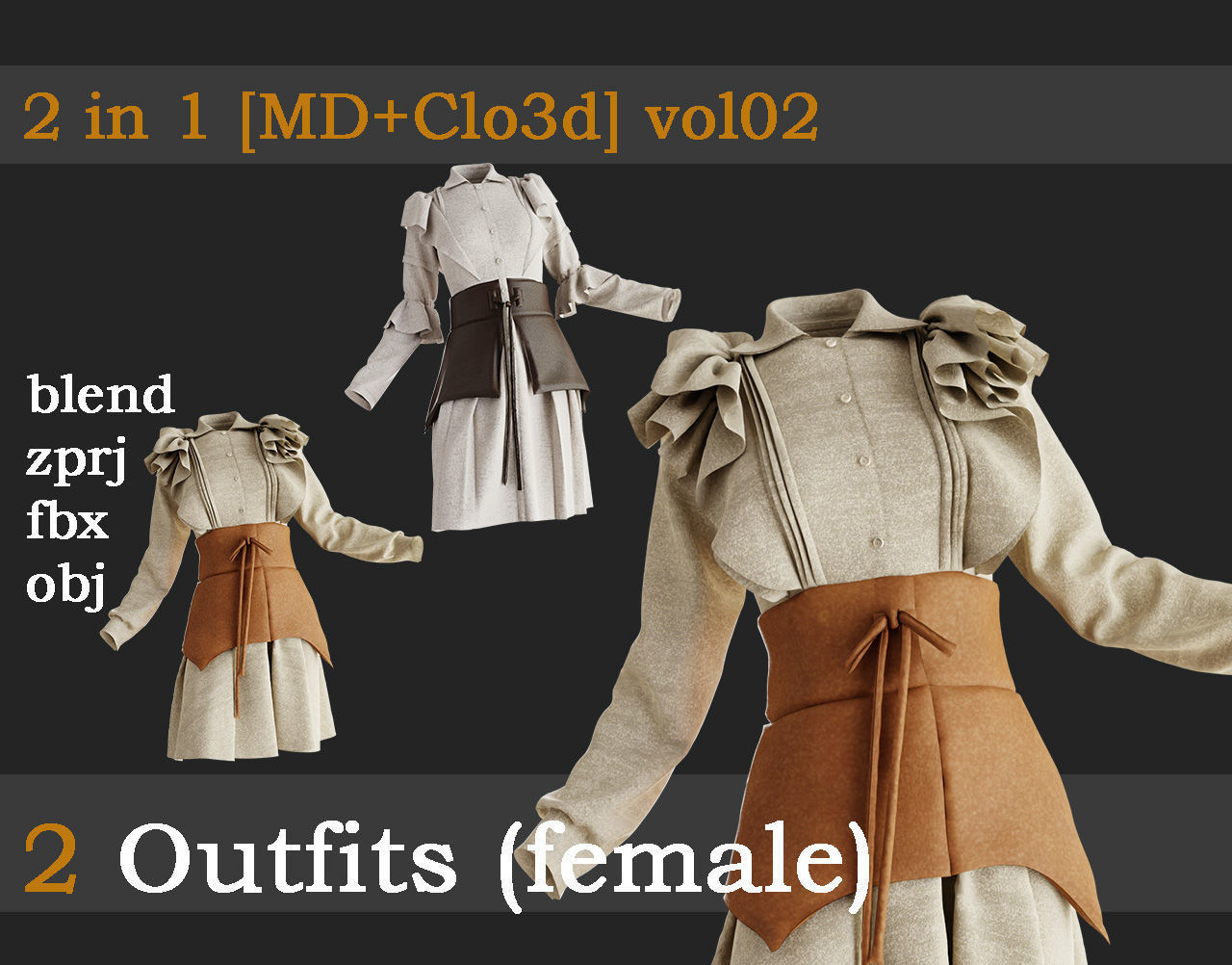 2 Outfits for women vol02 3D model | CGTrader