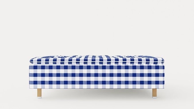 3D model Hastens Superia 180x210 Blue Check Bed VR / AR / low-poly ...