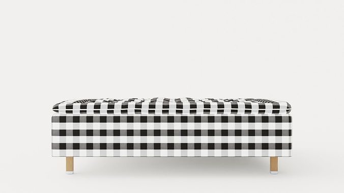 3D model Hastens Superia 180x210 Black Check Bed VR / AR / low-poly ...