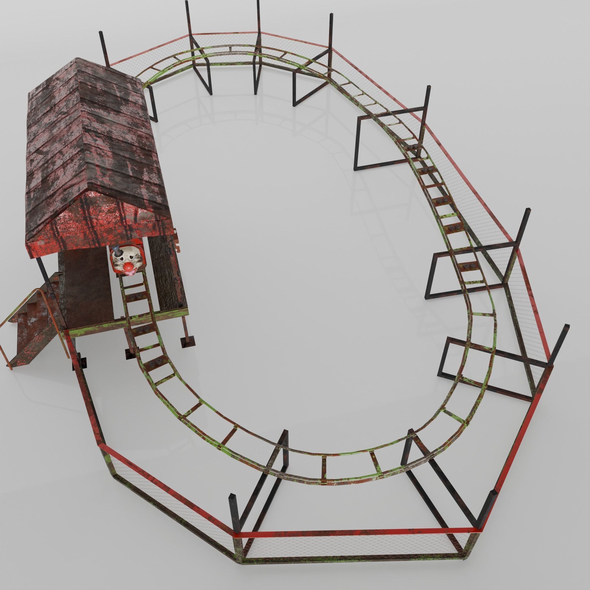 3D model Abandoned Clown Roller Coaster VR / AR / low-poly | CGTrader