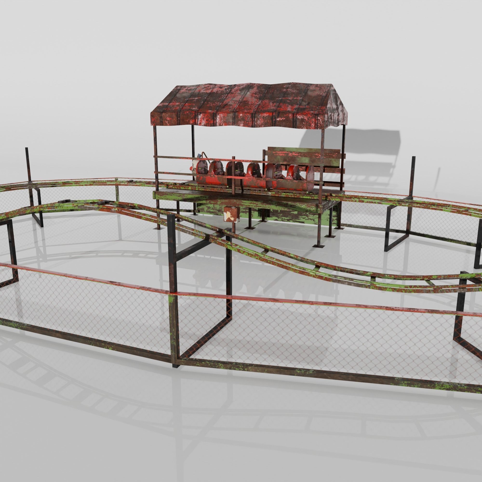 3D model Abandoned Clown Roller Coaster VR / AR / low-poly | CGTrader