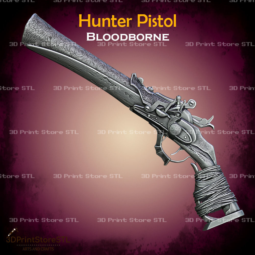 Hunter Pistol Cosplay Bloodborne - STL File 3D model 3D printable ...