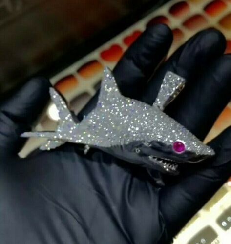 Shark fish diamond pendent 3D model 3D printable | CGTrader