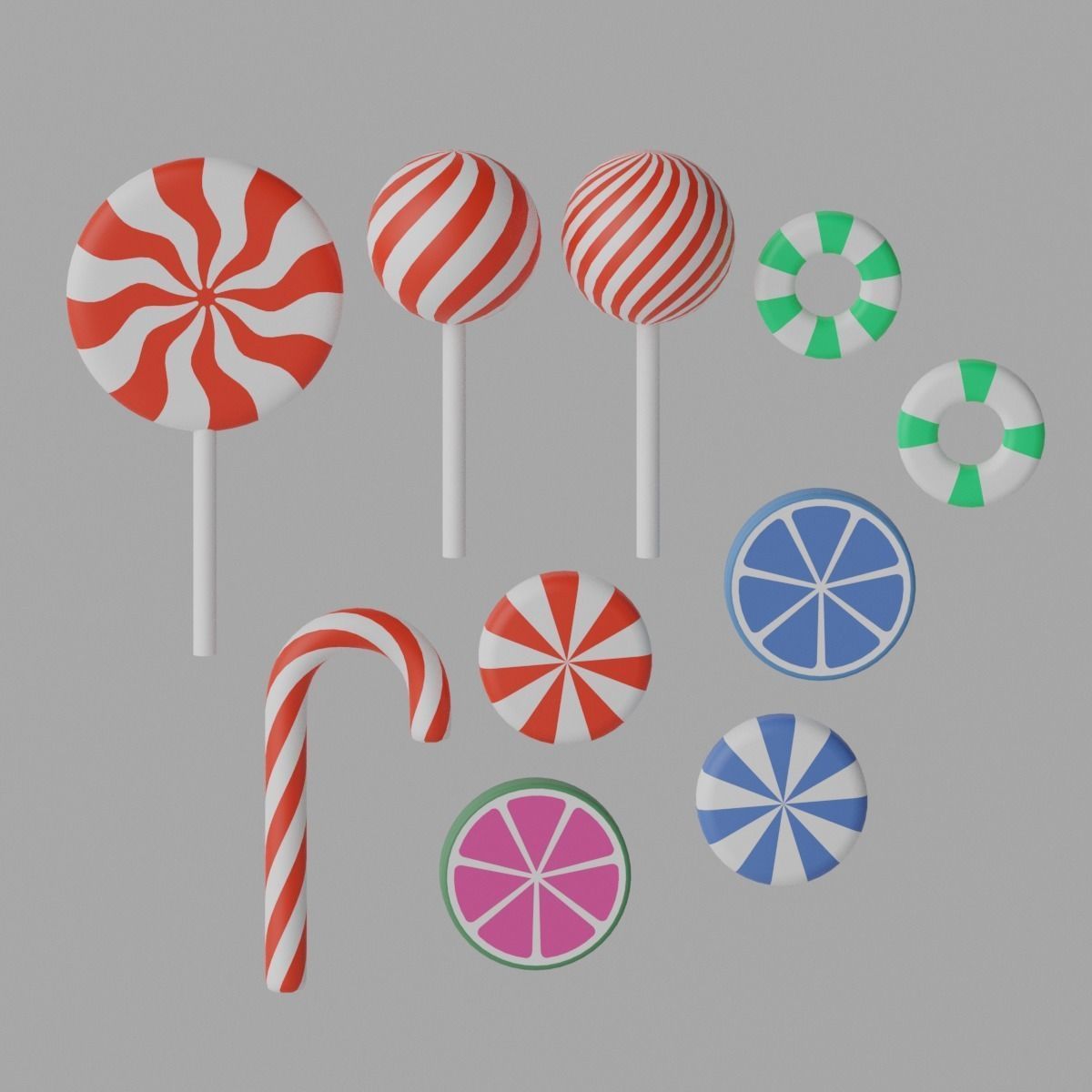Cartoon Candies Collection 3D model | CGTrader