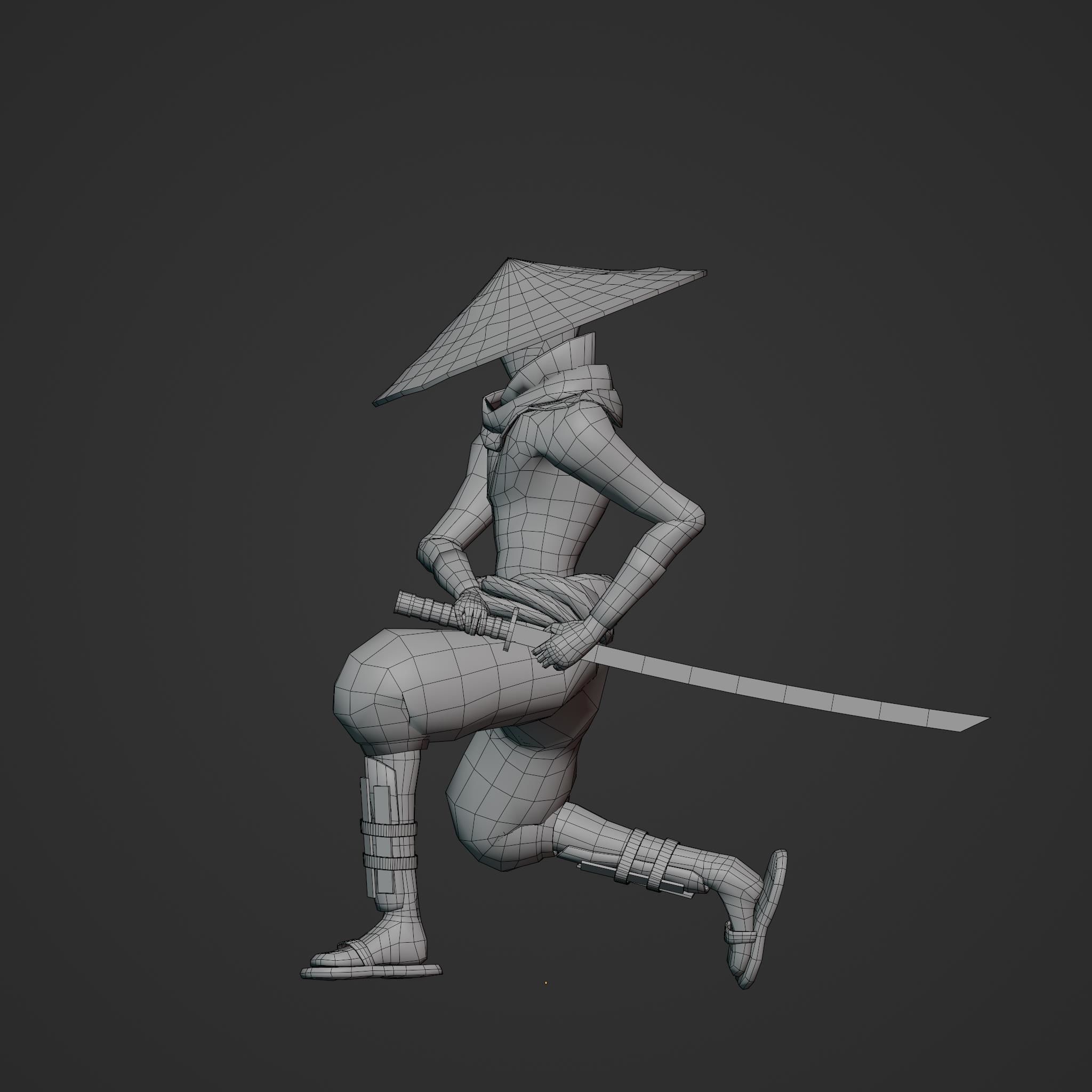 Rogue Ronin Katana Warrior 3D Model free VR / AR / low-poly 3D model ...