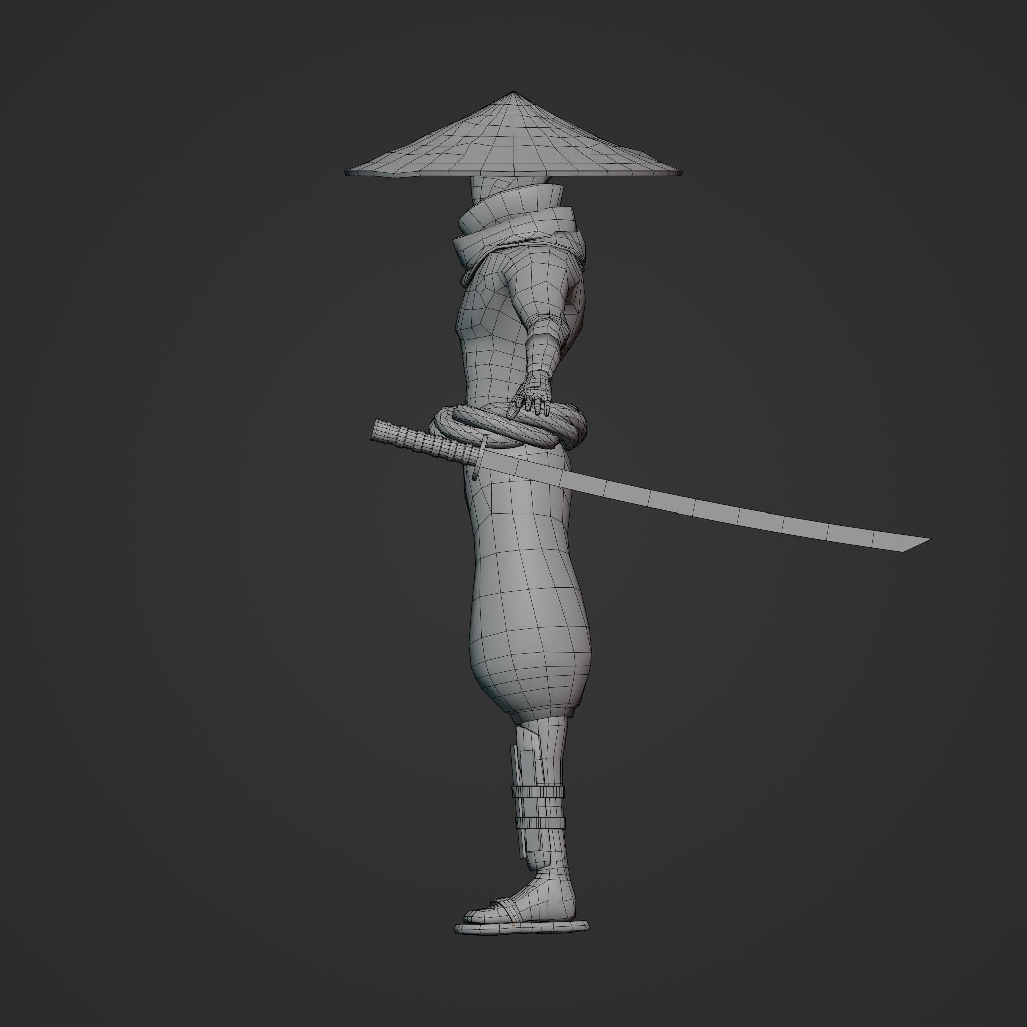Rogue Ronin Katana Warrior 3D Model free VR / AR / low-poly 3D model ...