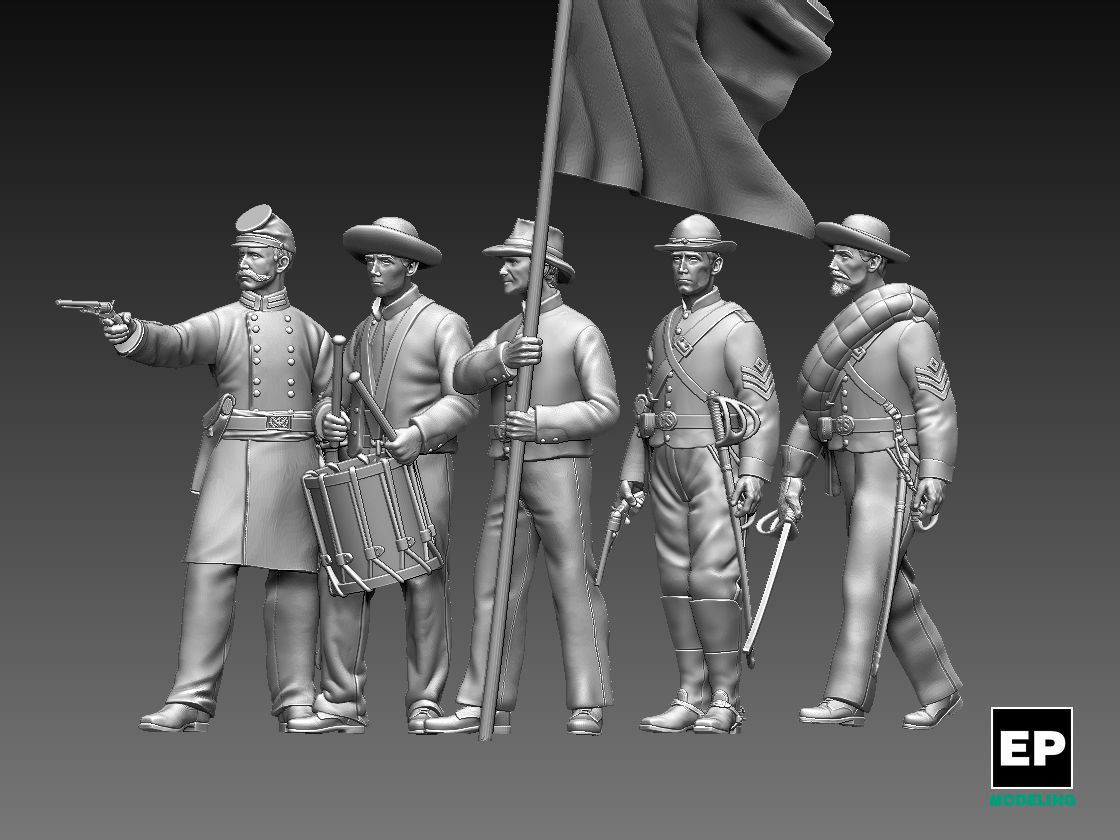 CONFEDERATE OFFICER ACW 3D model 3D printable | CGTrader