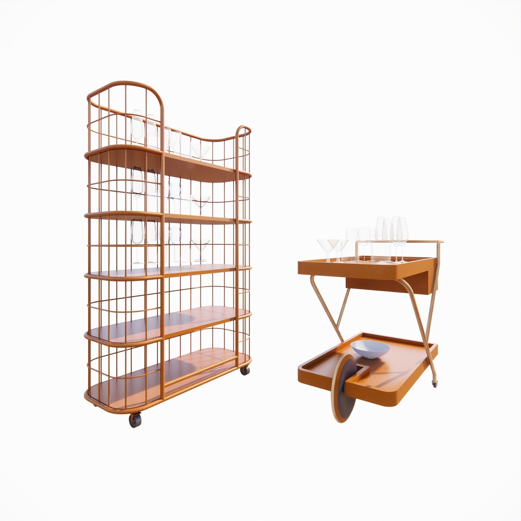 Trolley and shelf design 3D model | CGTrader