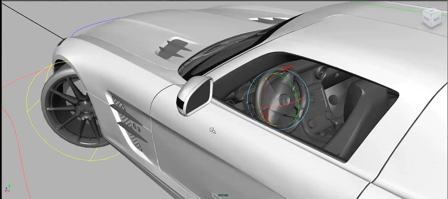 Rigged Mercedes Benz SLS AMG free VR / AR / low-poly 3D model rigged ...