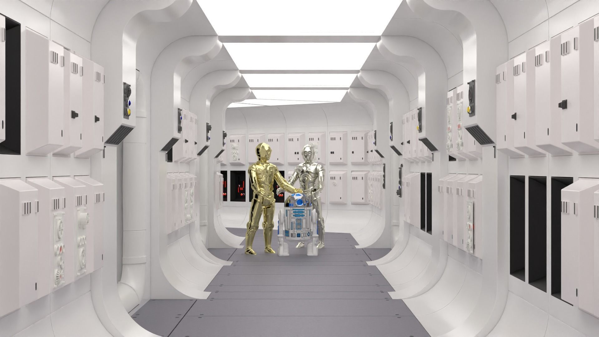 The Tantive IV Complete Hallway 1-12 scale Blackseries 3D model 3D ...