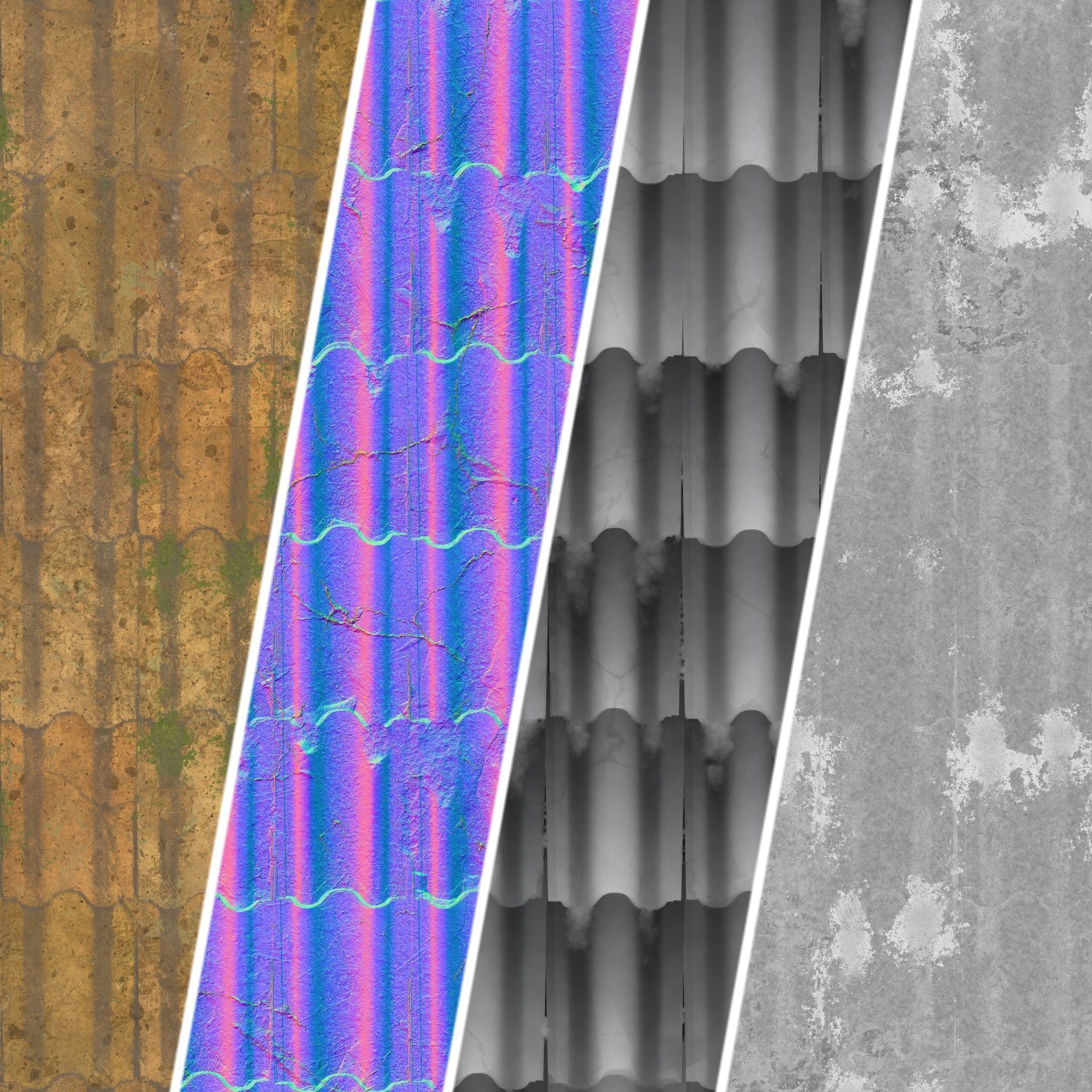 Texture Roof Tile Materials 112- Concrete Roofing - Sbsar Seamless Pbr ...