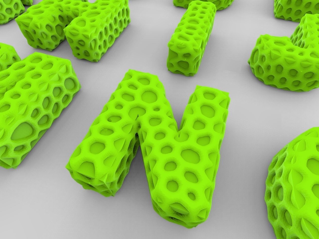 Voronoi Alphabet Letters 3D model 3D printable | CGTrader