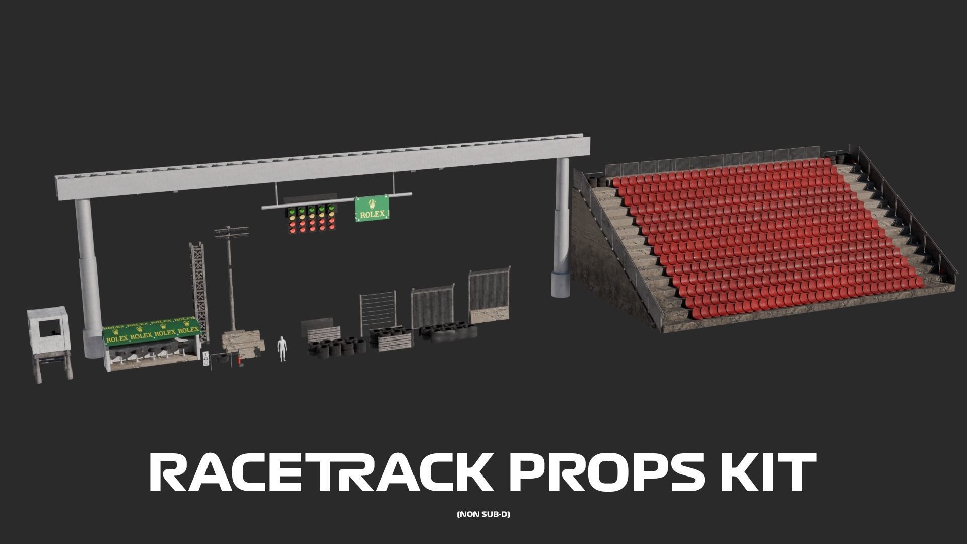 3D model Racetrack Props Kit VR / AR / low-poly | CGTrader
