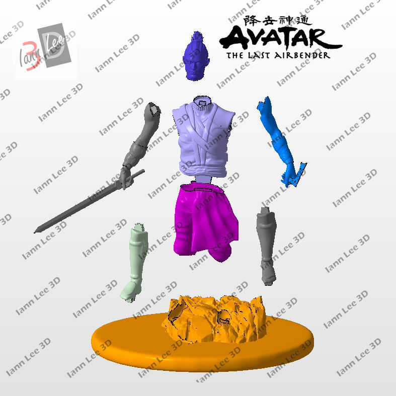 AVATAR AANG THE LAST AIRBENDER SOKKA FAN ART 3D model 3D printable ...