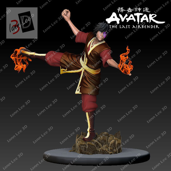 AVATAR AANG THE LAST AIRBENDER ZUKO FAN ART 3D model 3D printable ...