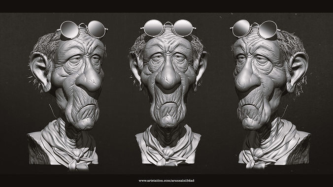 Old man face with high detail 3D model 3D printable | CGTrader