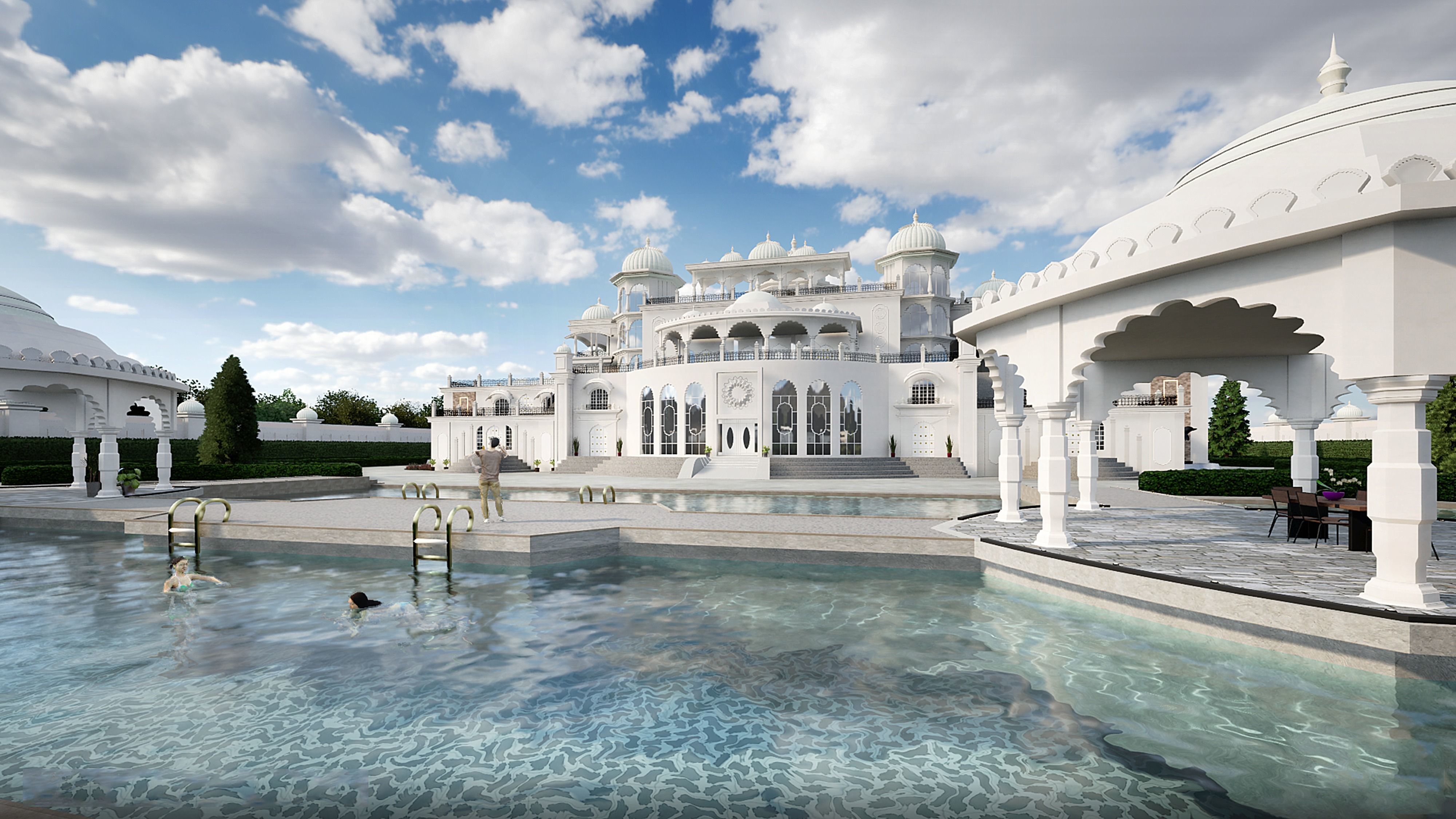 Indian mension house 3D model animated rigged | CGTrader