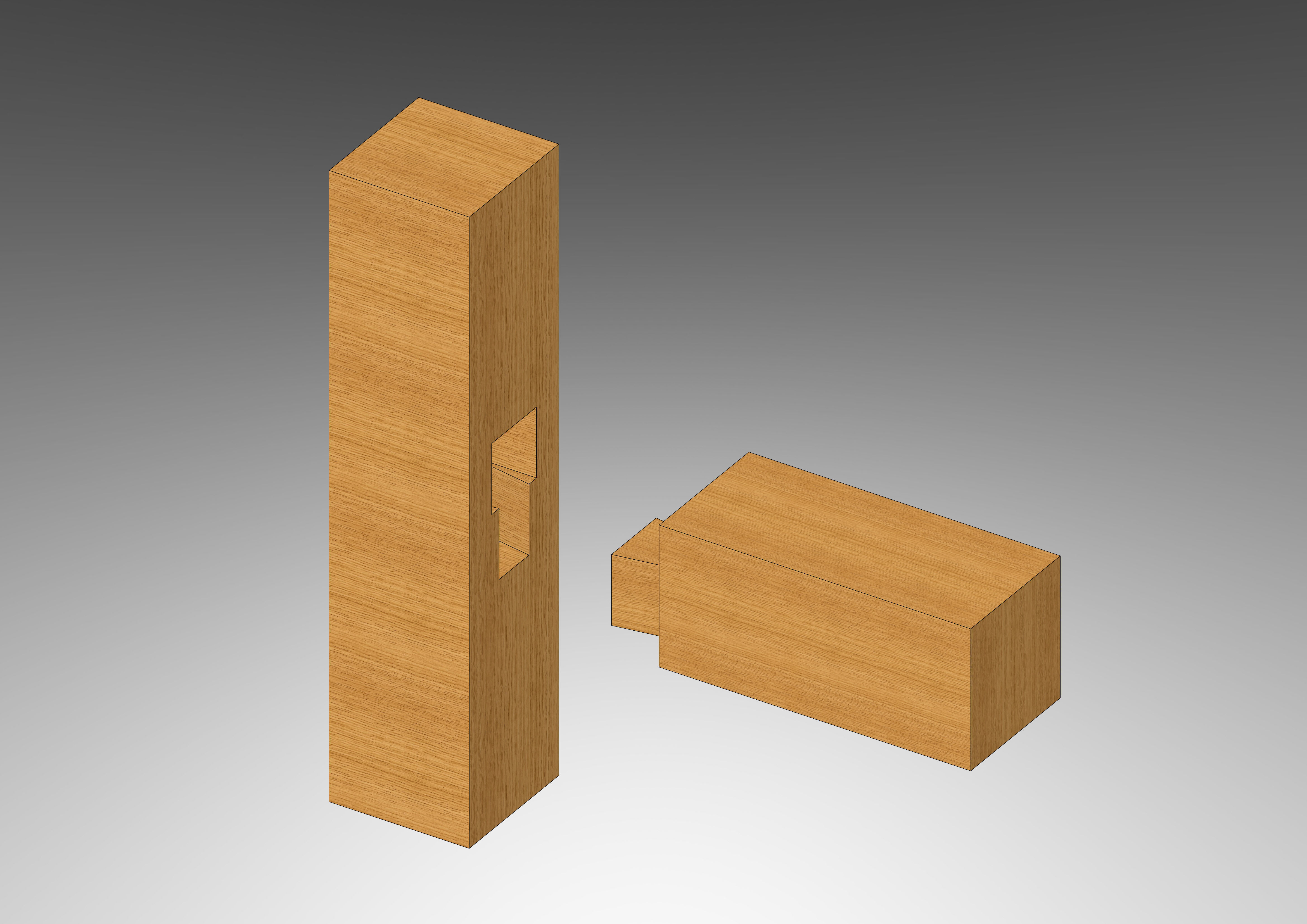 Okuri Ari - Classical Japanese Wood Joint free 3D model | CGTrader