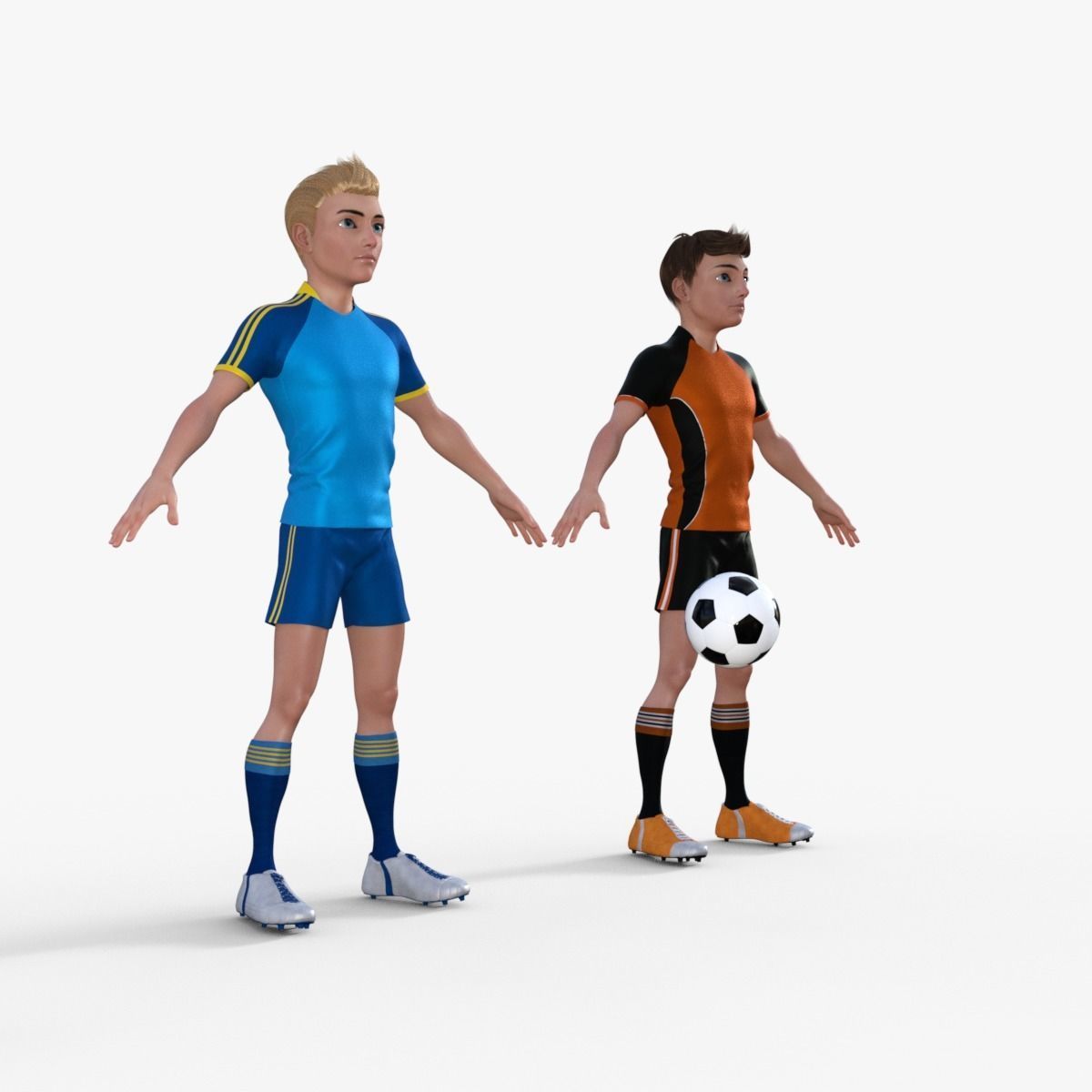 Cartoon Football players Rigged 3D model rigged | CGTrader