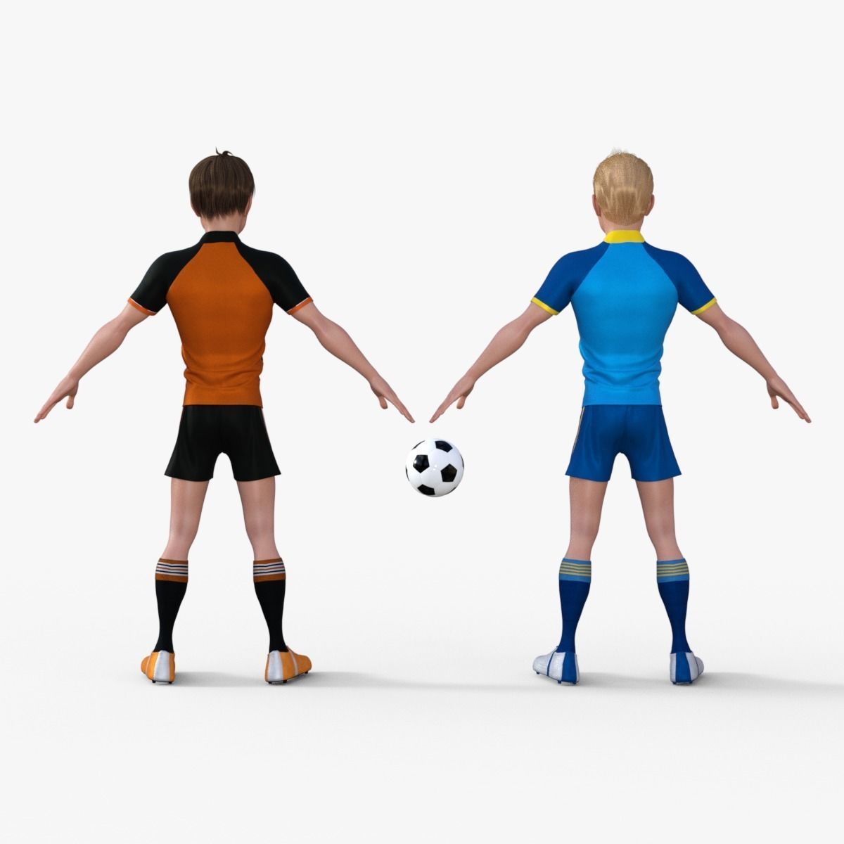 Cartoon Football players Rigged 3D model rigged | CGTrader