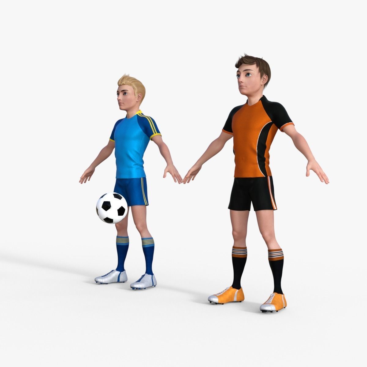 Cartoon Football players Rigged 3D model rigged | CGTrader