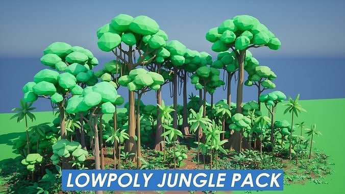 3D model Lowpoly Foliage Pack - Jungle VR / AR / low-poly | CGTrader