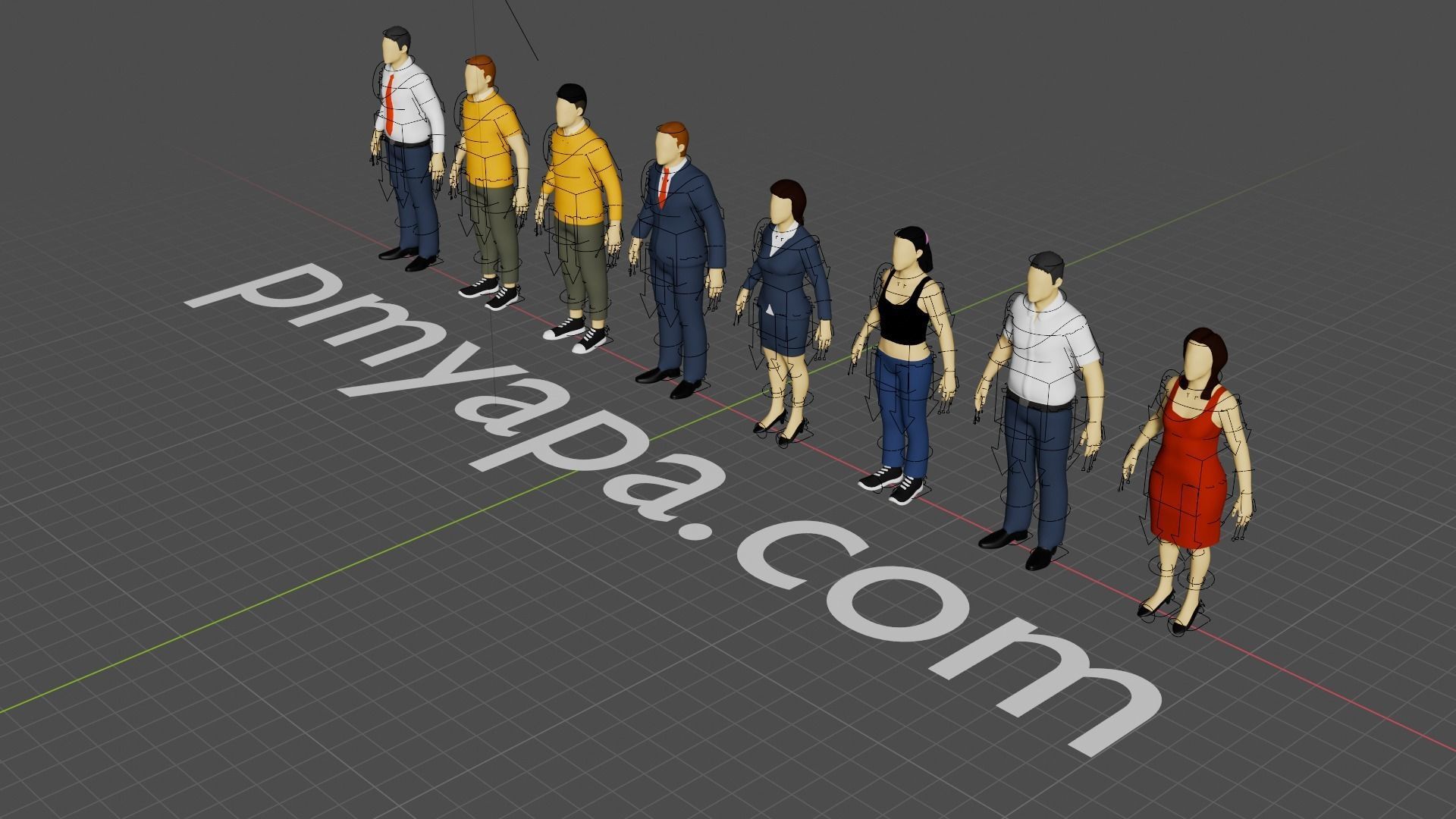 Character pack for isometric explainer videos 3D model rigged | CGTrader