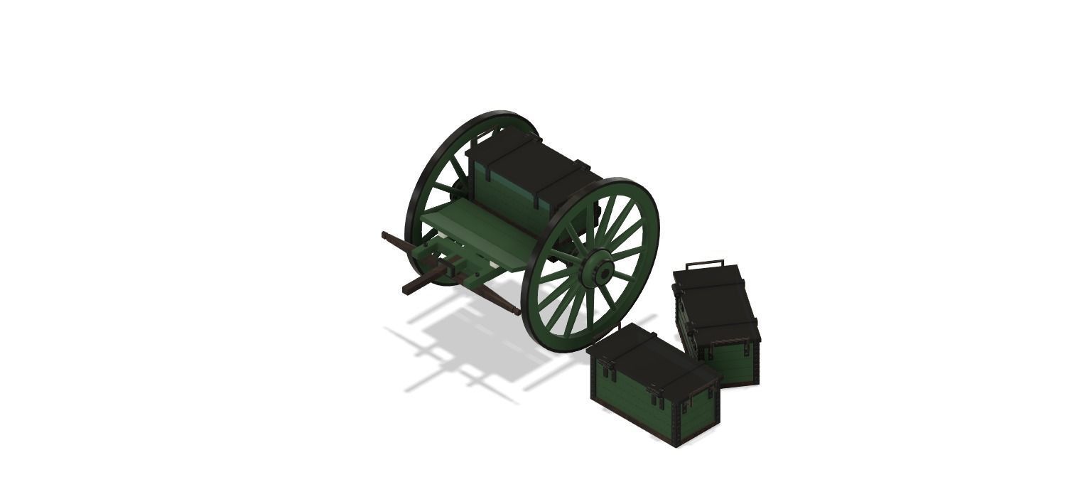 STL files to 3D print and assemble a model of a civil war limber 3D ...