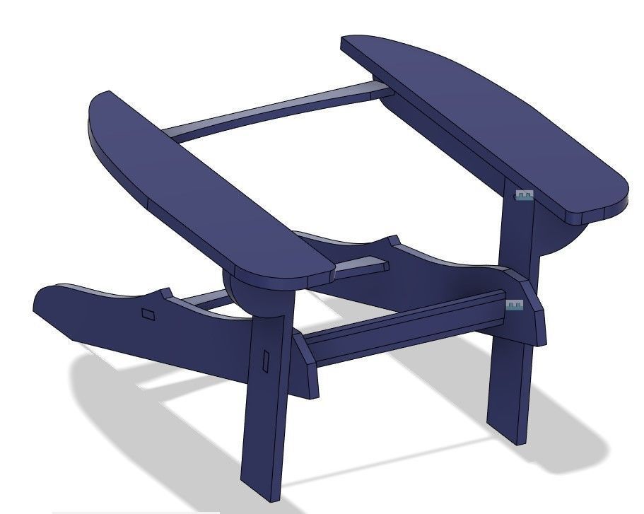 STL files to 3D print a miniature model of an Adirondack chair 3D model ...