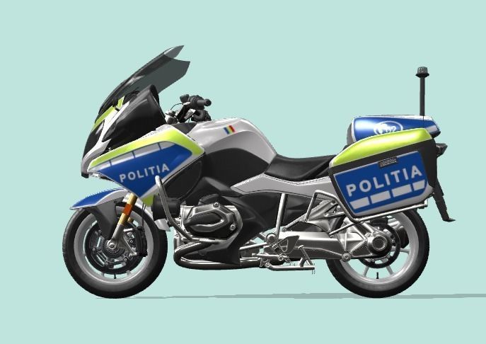 Two-wheeled police motorcycle 3D model | CGTrader