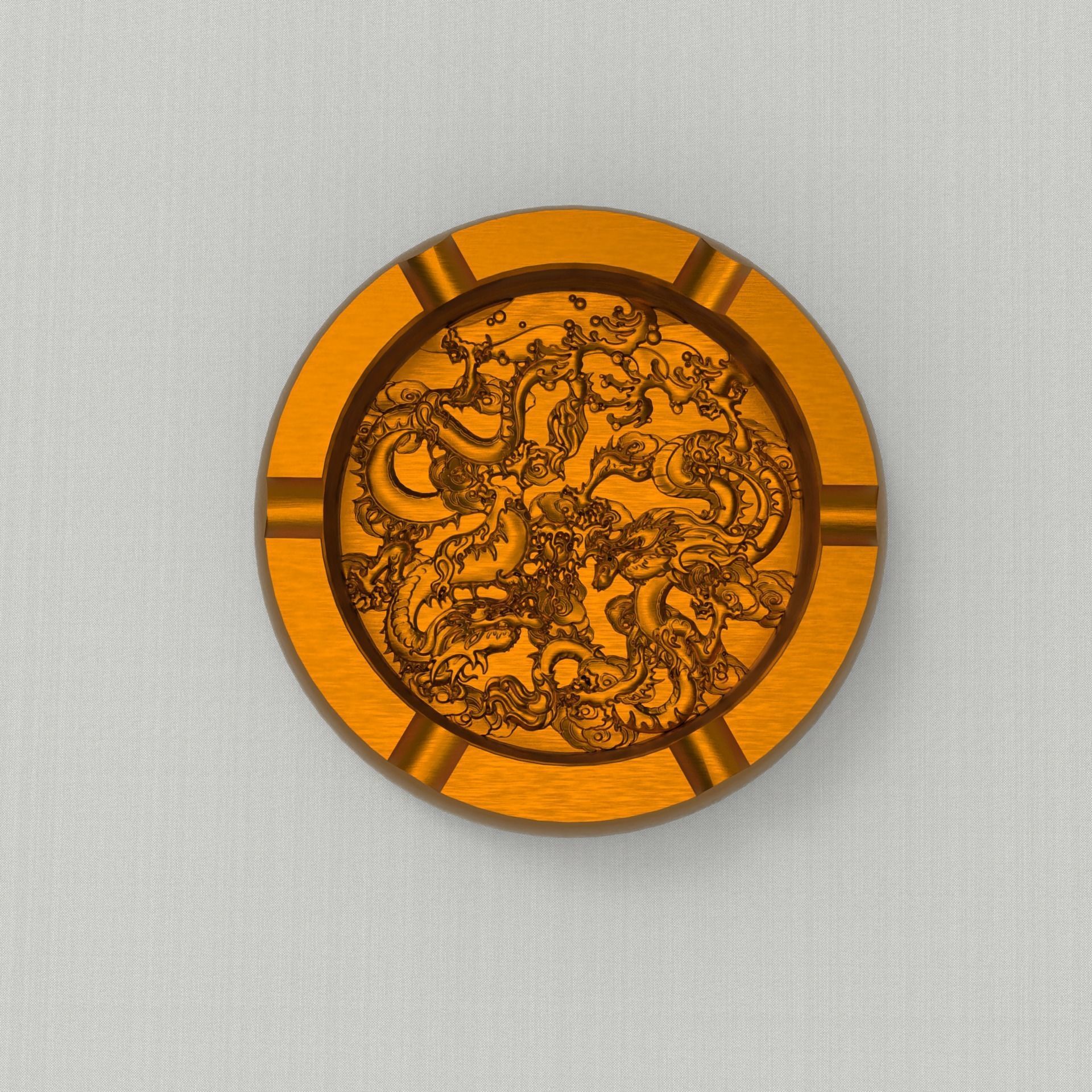 Double Dragon Pattern Ashtray 3D model | CGTrader