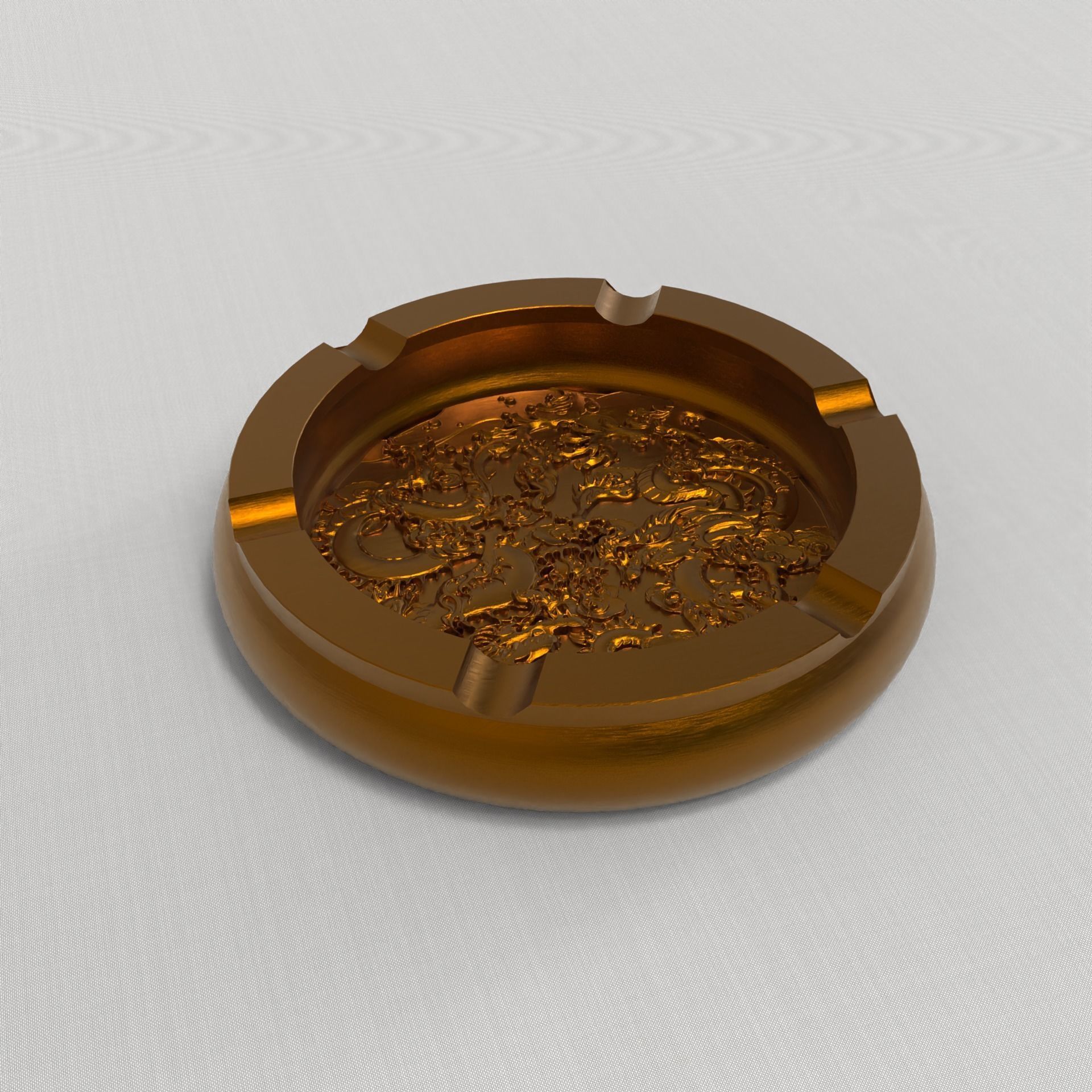 Double Dragon Pattern Ashtray 3D model | CGTrader