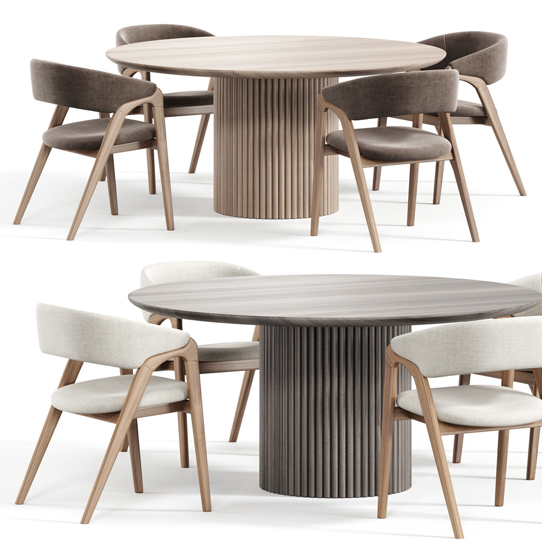 3D model ARC DINING ARMCHAIR and BELIZE ROUND DINING VR / AR / low-poly ...