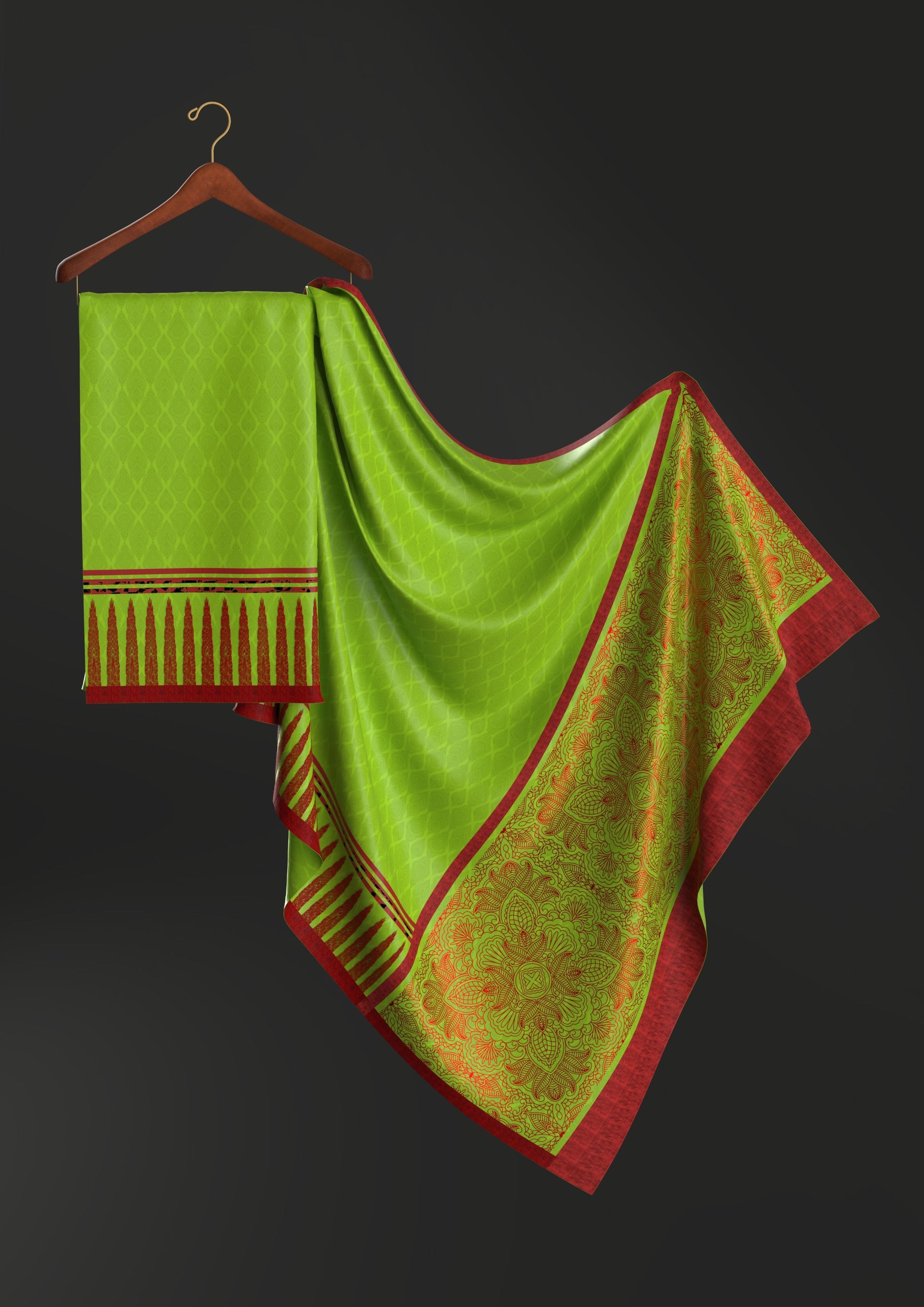Saree display on hanger 3D model | CGTrader