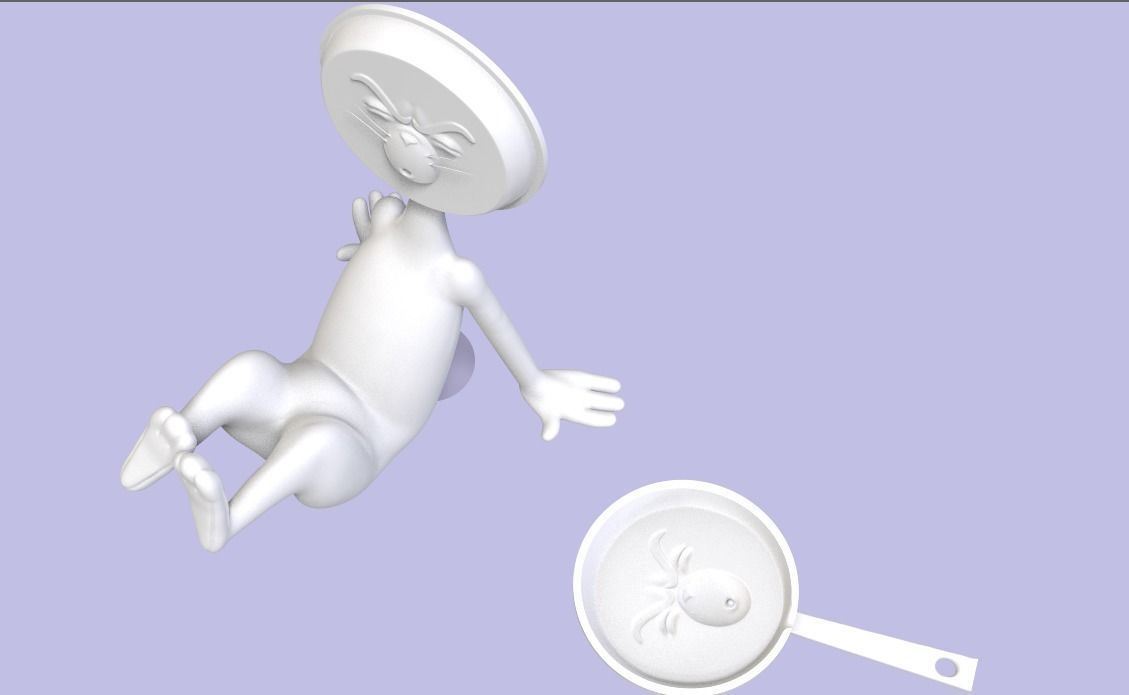 TOM AND JERRY - SHAPES OF TOM - PAN-SHAPED FACE 3D model 3D printable ...