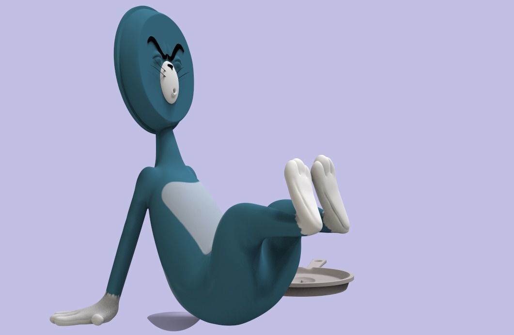 TOM AND JERRY - SHAPES OF TOM - PAN-SHAPED FACE 3D model 3D printable ...