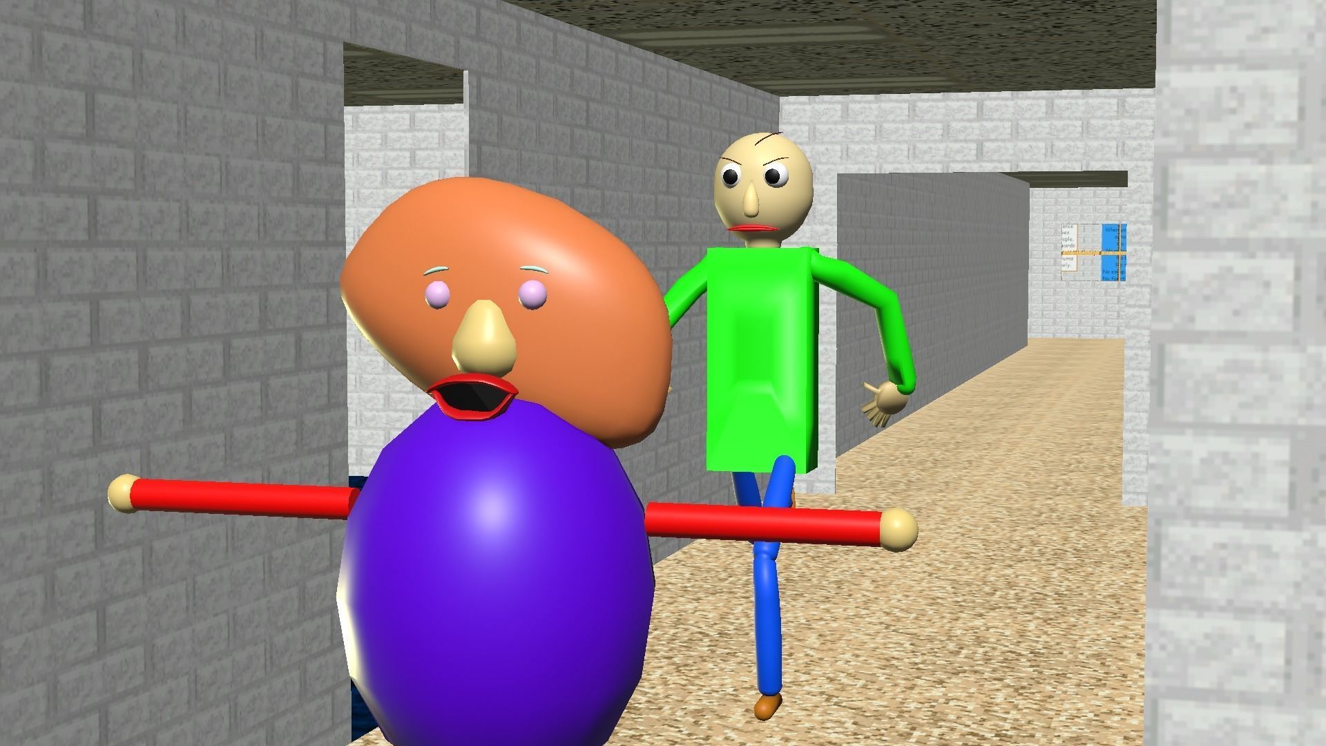 Bootleg Baldi and Baldi Basics RIG free 3D model rigged | CGTrader
