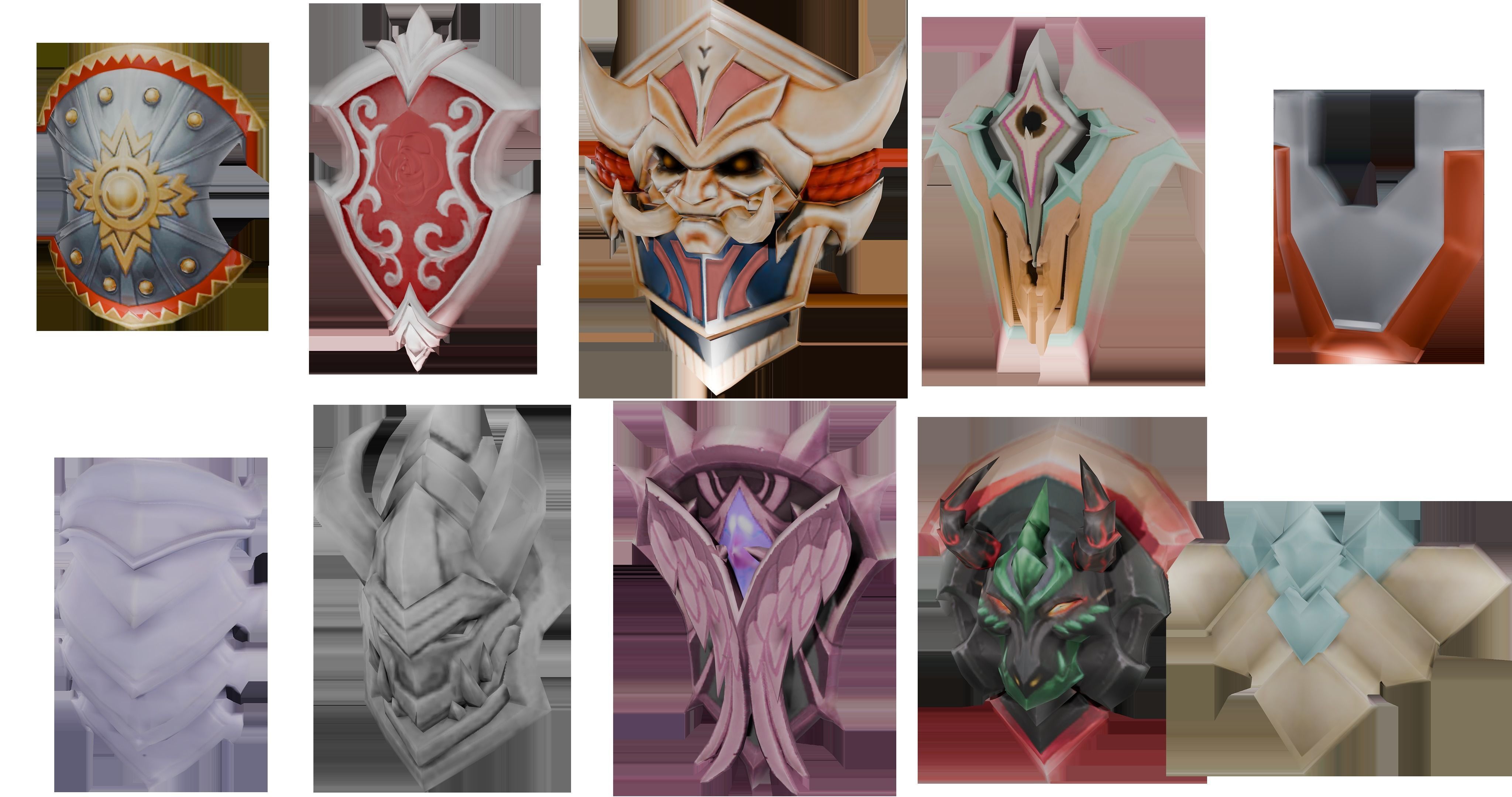 3D model 20 STYLIZED SHIELD MODELS PACK 1 - LOW POLY MODEL VR / AR ...