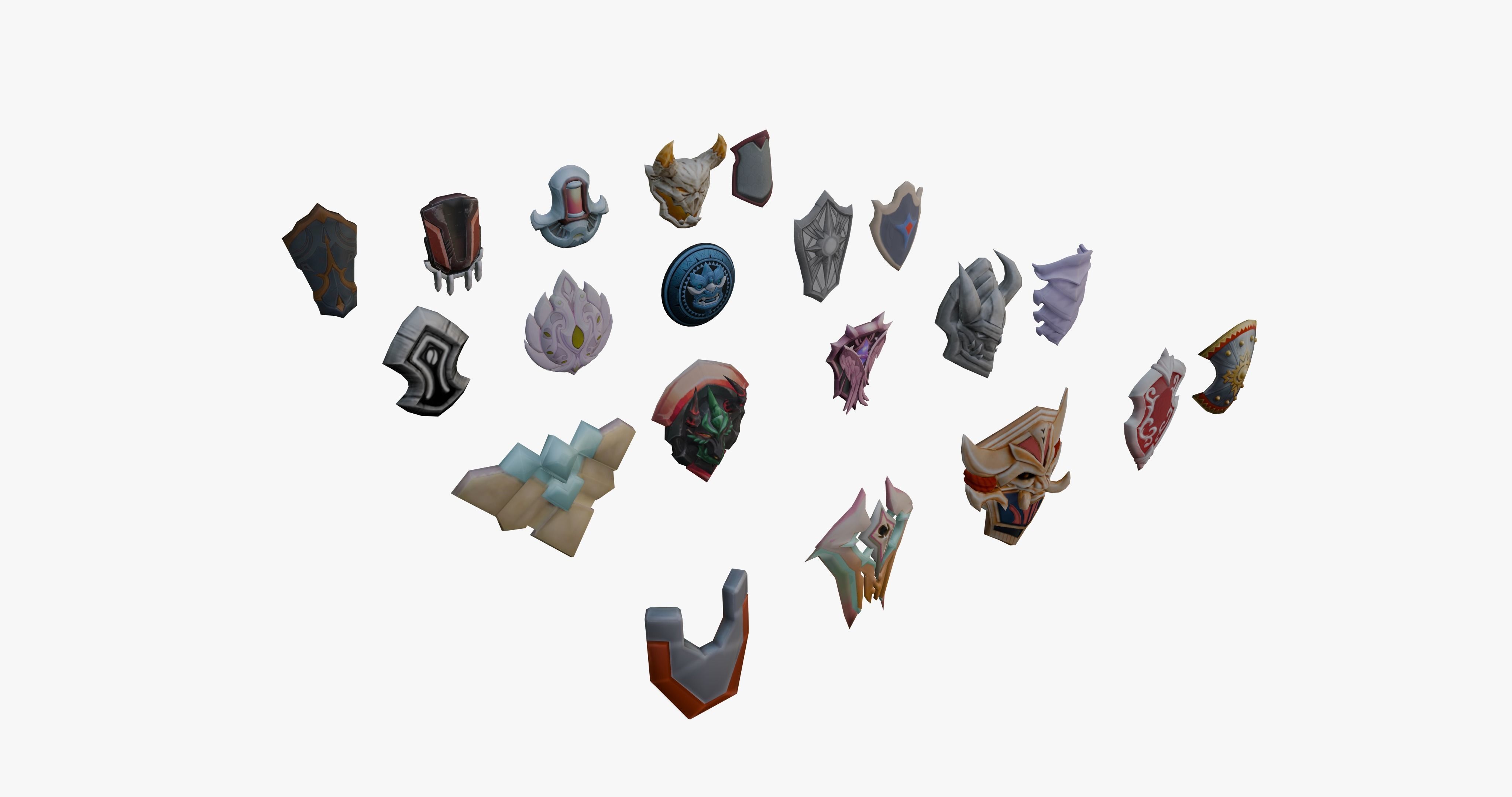 3D model 20 STYLIZED SHIELD MODELS PACK 1 - LOW POLY MODEL VR / AR ...