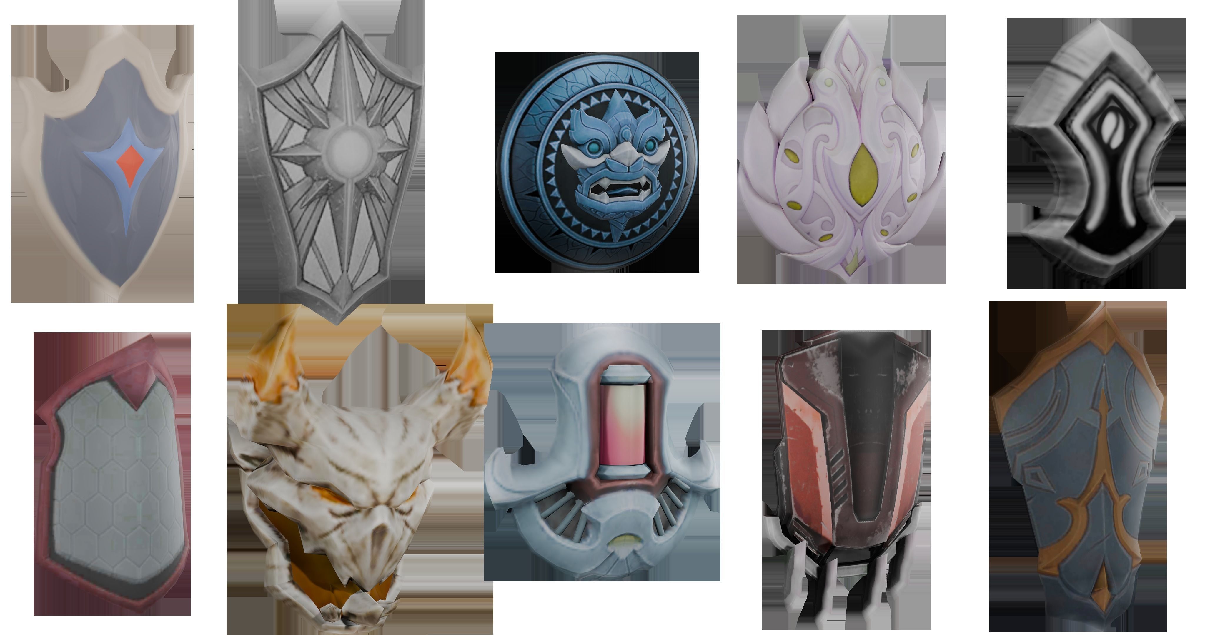 3D model 20 STYLIZED SHIELD MODELS PACK 1 - LOW POLY MODEL VR / AR ...
